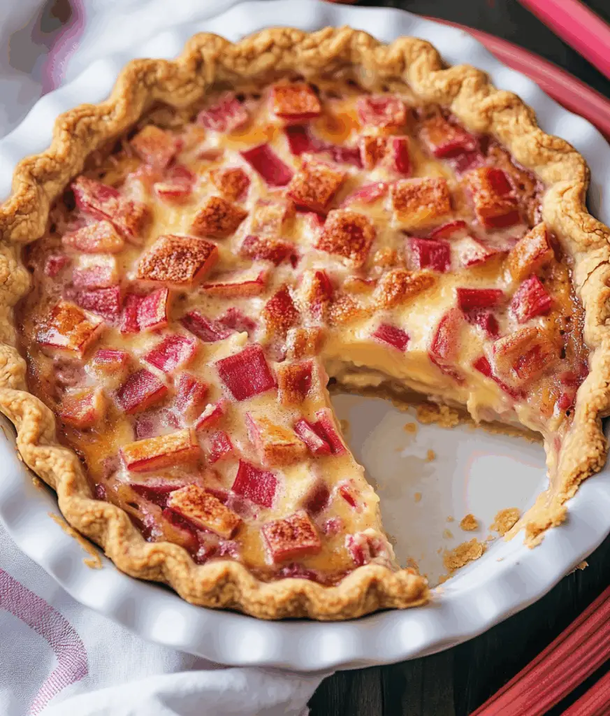 Easy Rhubarb Custard Pie – Vintage Treat