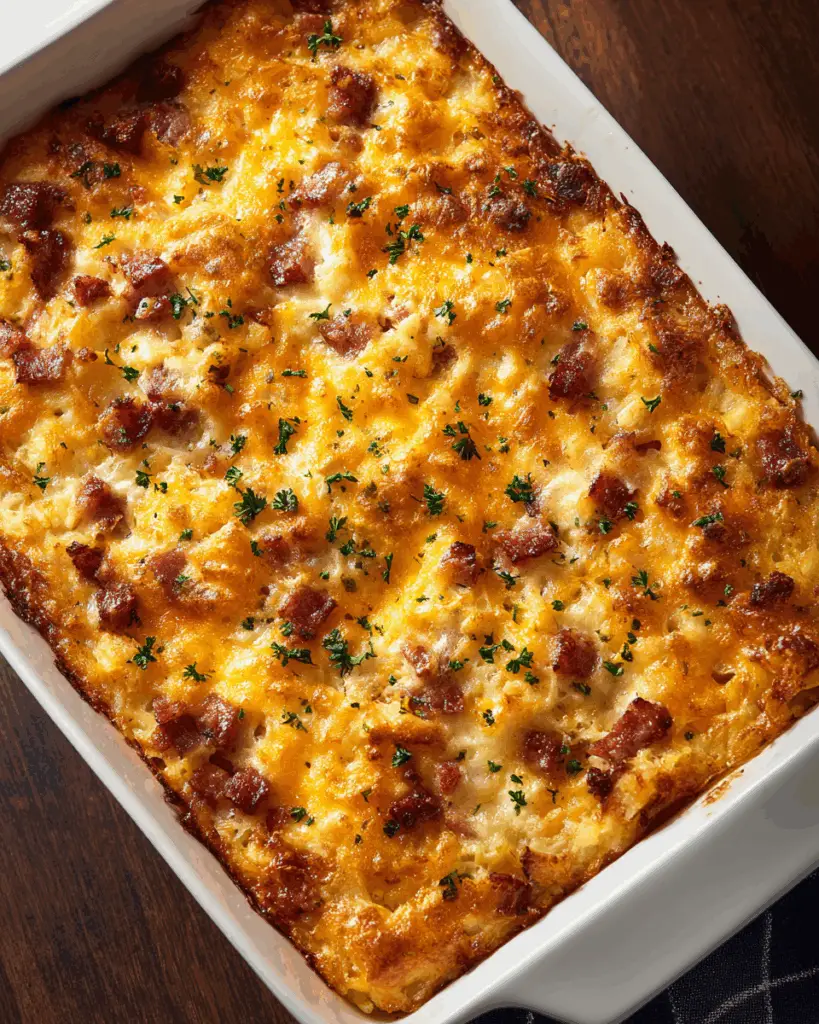 Easy Kielbasa Hash Brown Casserole