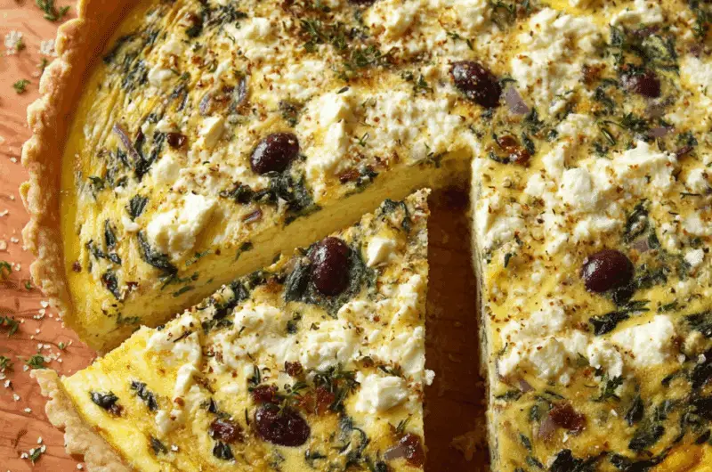 Greek Quiche with Olives & Feta – Mediterranean Brunch Idea