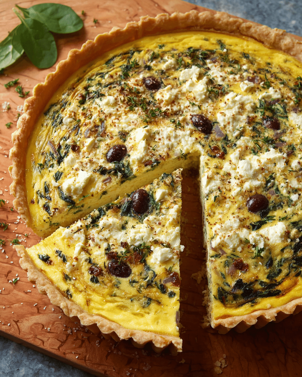 Greek Quiche with Olives & Feta – Mediterranean Brunch Idea