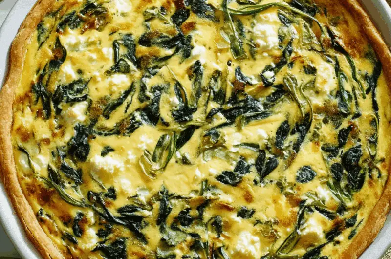 Creamy Spinach & Feta Quiche – Mediterranean-Inspired Delight
