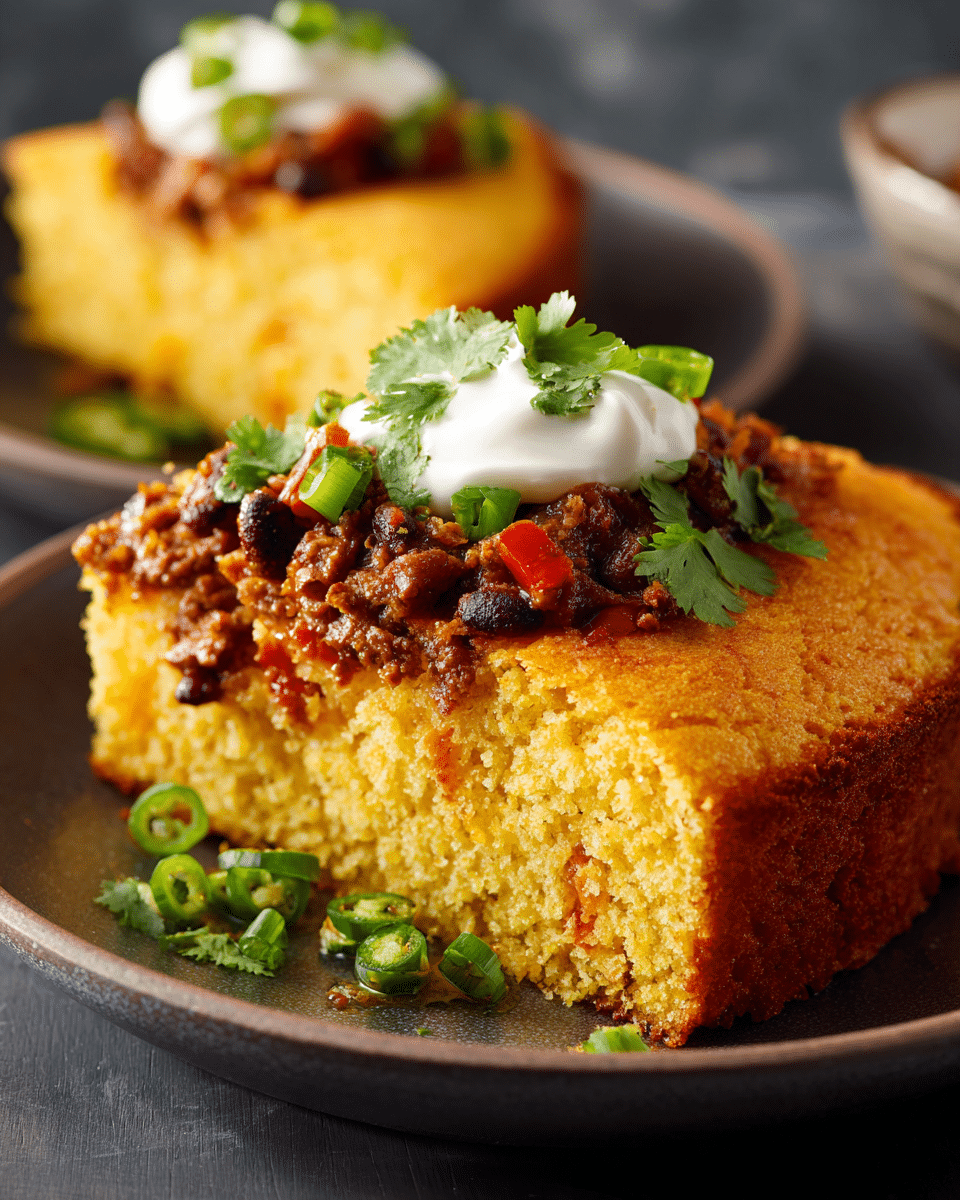 Chili-Stuffed Cornbread – Hearty, Cheesy Football Food