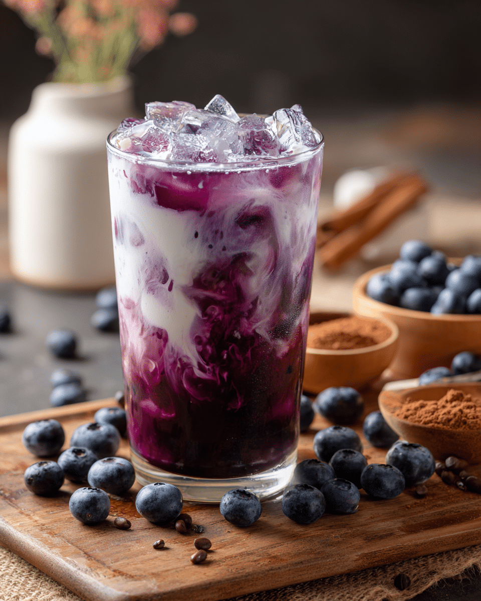 Blueberry Latte Iced Drink