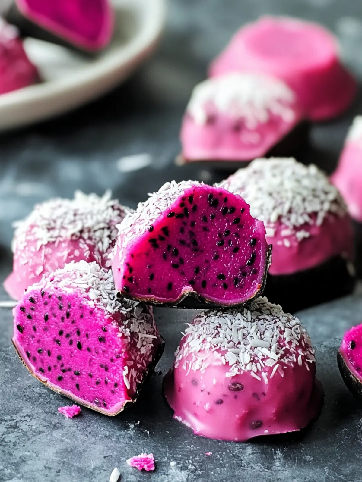 Irresistible Dark Chocolate Dragon Fruit Coconut Treats