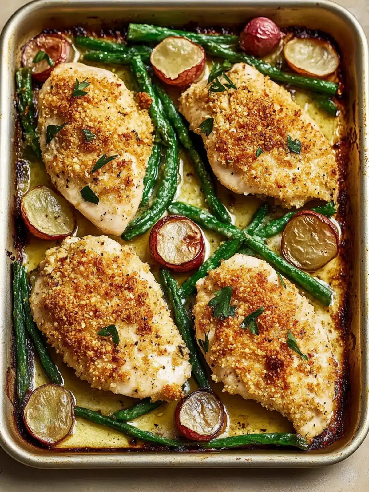 Ultimate Crispy Parmesan Crusted Chicken Sheet Pan Dinner