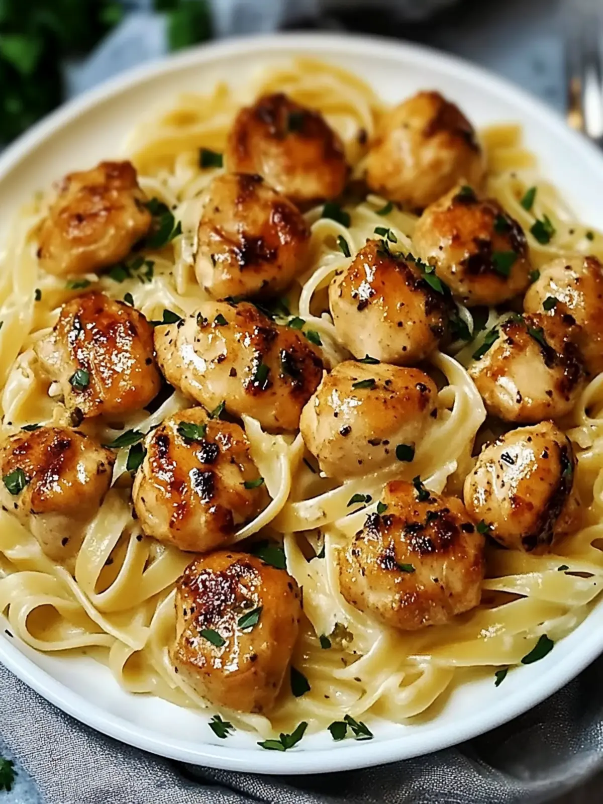 Ultimate Garlic Butter Chicken Bites with Creamy Parmesan Pasta