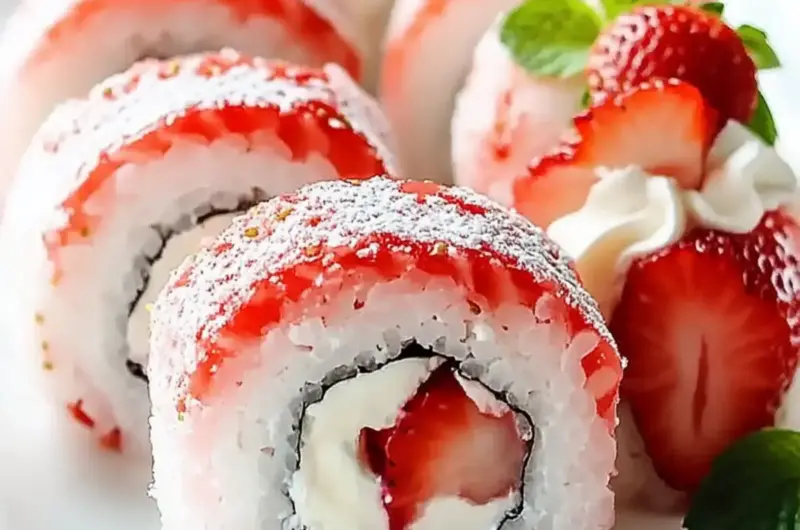 Irresistible Creative Strawberry Shortcake Sushi Roll Dessert