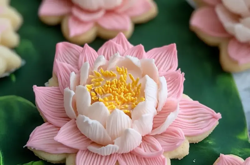 Delightful Lotus Flower Cookies Inspired by Percy Jackson