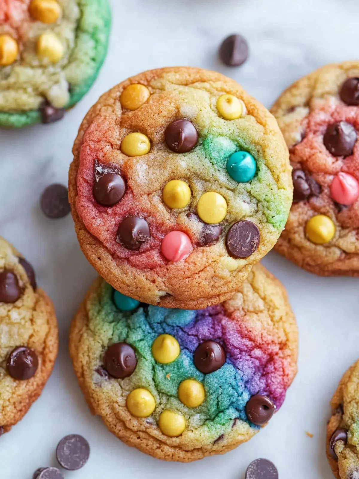 Irresistible Rainbow Chocolate Chip Cookies for Festive Fun