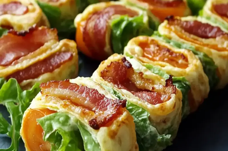 Ultimate Easy Cheesy Bacon, Lettuce & Tomato Spirals Recipe